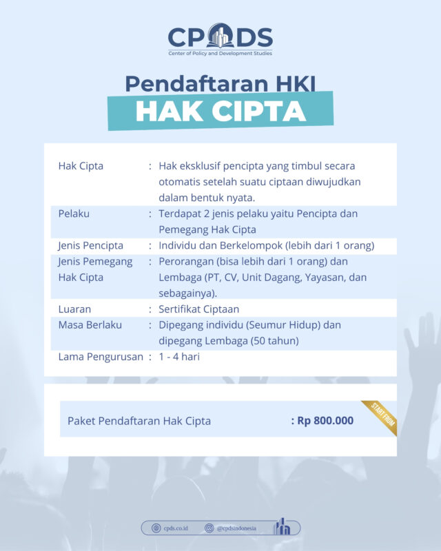 Asistensi Pendaftaran Hak Cipta - CPDS