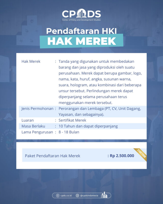 Asistensi Pendaftaran Hak Merek - CPDS